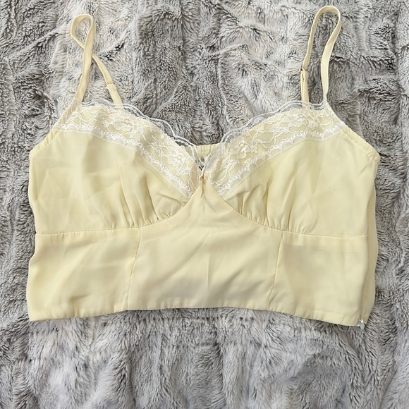 Princess Polly | Tops | Princess Polly Crop Silk Light Yellow Top ...